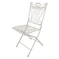 China Transparent Outdoor Garden Bistro Cafe Vintage Square Metal Wrought Iron Folding Dining Chairs for sale