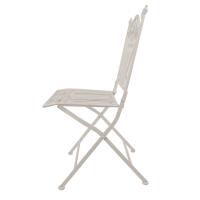 China Transparent Outdoor Garden Bistro Cafe Vintage Square Metal Wrought Iron Folding Dining Chairs for sale