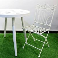 China Transparent Outdoor Garden Bistro Cafe Vintage Square Metal Wrought Iron Folding Dining Chairs for sale