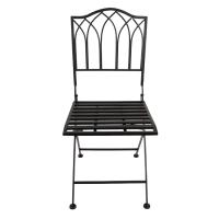 China Outdoor Bistro Garden Cafe High Back White Wrought Iron Metal Folding Chair for Wedding Event for sale