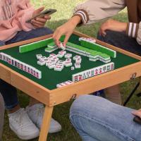 China Wood Style Panel Portable Folding Mahjong Table for Outdoor Party Events and Gatherings for sale