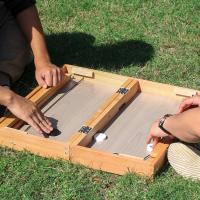 China Wood Style Panel Portable Folding Mahjong Table for Outdoor Party Events and Gatherings for sale