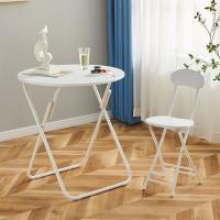 China Outdoor Camping Bistro Cafe Balcony Garden Patio Metal Wooden Round Portable Folding Table for Party for sale