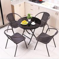 China Metal Tempered Glass Folding Coffee Dining Table for Outdoor Camping Balcony Garden Patio for sale