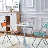 China Custom Logo Clear Plastic Folding Chair for Garden Restaurant Cafe Wedding Banquet Even for sale