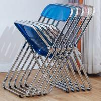 China Custom Logo Clear Plastic Folding Chair for Garden Restaurant Cafe Wedding Banquet Even for sale