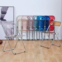 China Custom Logo Clear Plastic Folding Chair for Garden Restaurant Cafe Wedding Banquet Even for sale