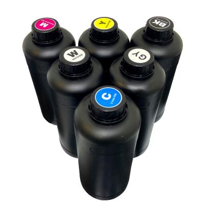 China CMYKW V UV Ink 100ml 70ml for Sticker Printing - High Brightness UV Printer Ink for sale