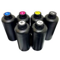 China CMYKW+V UV Vanish Ink 1000ml for Digital Printing - Compatible with I3200 XP600 Flatbed UV Printers for sale