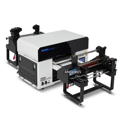China A3 3060 3-in-1 UV DTF Printer 2 Head CMYK+W+V Roll to Roll Flatbed Cylinder Printing 220V for sale