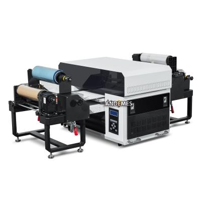 China 30cm Roll to Roll Mini UV DTF Printer CMYKW Varnish Two XP600 Print Heads 220V for sale