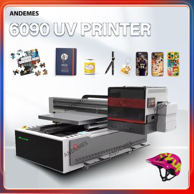 China ANDEMES UV-6090 Flatbed Printer with 600x900mm Printing Area, 3 I3200 Printheads and UV LED Curing System for sale