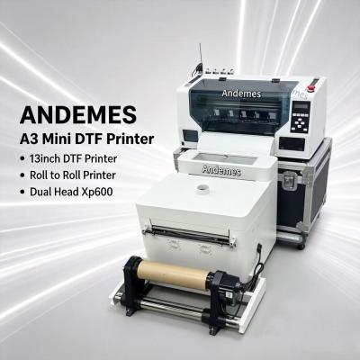 China A3 Mini DTF Printer Dual XP600 Print Heads CMYK White Ink for Custom Apparel Business for sale