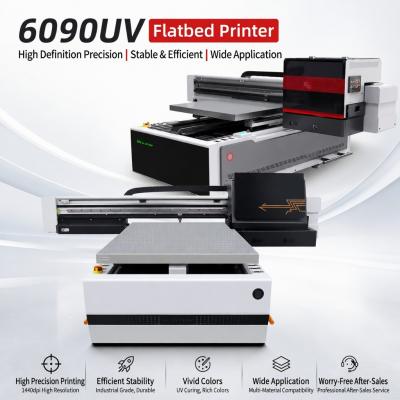 China 6090 UV Flatbed Printer 600x900mm 2400 DPI Multi Material Instant Curing for sale