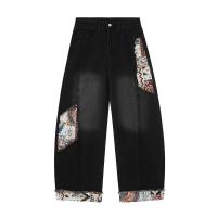 China Classic Denim Pants Featuring Durable Metal Rivets Reinforcing Stress Points Suitable for Retail and Apparel Businesses for sale
