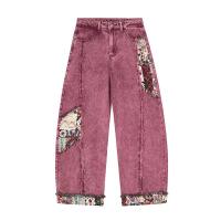China Classic Denim Pants Featuring Durable Metal Rivets Reinforcing Stress Points Suitable for Retail and Apparel Businesses for sale
