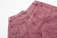 China Classic Denim Pants Featuring Durable Metal Rivets Reinforcing Stress Points Suitable for Retail and Apparel Businesses for sale