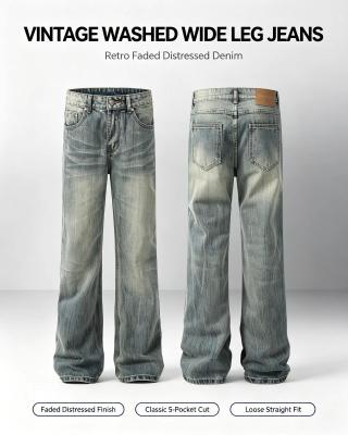 China Relaxed fit casual denim trousers crafted from durable cotton blend fabric ensuring comfort and style for casual daily for sale