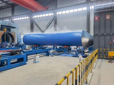 China Three Layer PE Steel Pipe External & Inner Derust Coating Line for sale