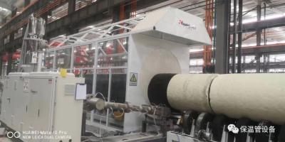China Prefabricated Polyurethane Spraying Insulation HDPE Winding Protective Jacket Directly Buried Steel Pipe Machine Automatic for sale
