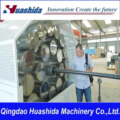 China Smart Controlled Pert PU Foam Pipe Extrusion Line For Long Life Thermal Insulation Pipes for sale