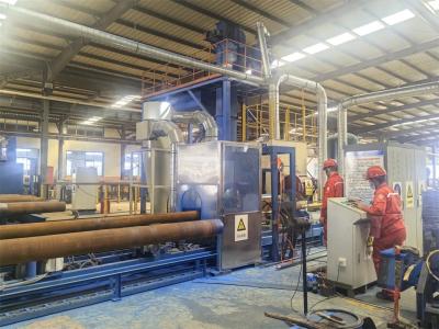 China PLC Controlled Internal FBE + External 3LPE Coating Machinery with Shot Blasting and 1 Year Warranty for Steel Pipelines for sale