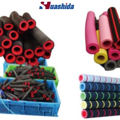China Synthetic Rubber Plastic Foam Tube Insulation Production Line for Handle/Fitness Equipment Sheath for sale