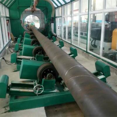 China Blasting Deruster For Steel Pipe And Coated Pipe And Internal Fbe Coating Line for sale