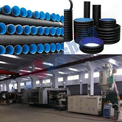 China HDPE Double Wall Corrugated Pipe Line 1000kg/H 6m/Min for sale