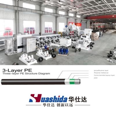 China 3LPE Coating Pipe Production Line with Extrusion Capability ≤350m2/h for Municipal Infrastructure and PLC Control System for sale