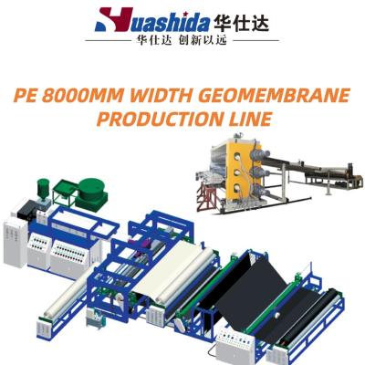 China High Efficiency Geo-Membrane Film Extrusion Line with 0.1-3.0mm Thickness and 8000mm Width for Plastic Geomembrane Production for sale