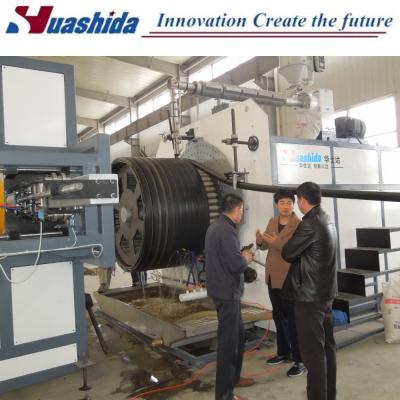 China HDPE Hollow Wall Winding Pipe Production Machine with Single-Screw Extruder and  PLC Control for 300-1200mm Pipe Diameter for sale