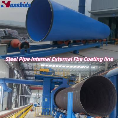 China 3LPE FBE Steel Pipe Coating Line with Internal & External Powder Coating and Medium-Frequency Heating System for sale
