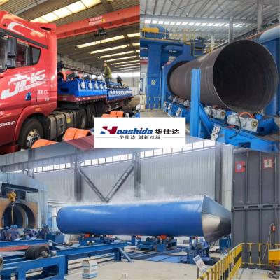 China 3LPE Coating Pipe Production Line with High Voltage Electrostatic Spray Gun PLC Automatic Control and SA2.5 Clean Level for sale