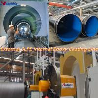 China 3LPE Coating Pipe Production Line with Medium-Frequency Heating System and Clean Level >=SA2.5 for Powder Coating for sale