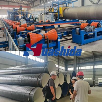 China 3LPE Coating Pipe Production Line with Internal FBE and External 3LPE for Oil, Natural Gas, and Water Supply Pipelines Using High Voltage Electrostatic Spray Gun for sale