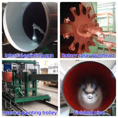 China 3LPE Coating Pipe Production Line with Internal Liquid Painting and External 3LPE Coating for SA2.5 Clean Level for sale
