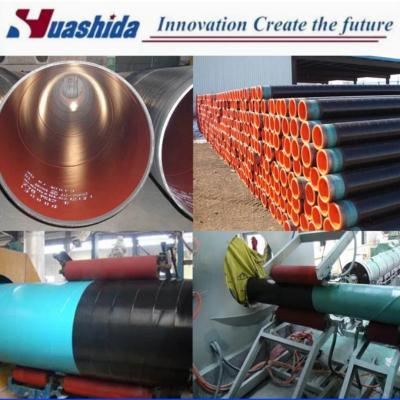 China 3LPE Coating Pipe Production Line with Internal Shot Blasting, High Voltage Electrostatic Spray Gun & Medium-Frequency Heating System for sale