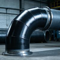 China 3PE Coating Equipment Line for Steel Pipe Bending with Powder Coating and 170-250 Um Adhesive Thickness for 15-90 Degrees Elbow Angle for sale