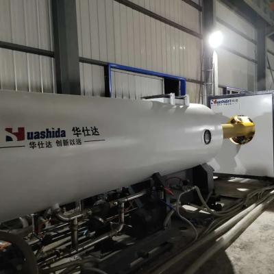 China 110-2000mm HDPE Jacket Pipe Extrusion Line with High-Efficient Single Screw Extruder and Water Spray Cooling for sale