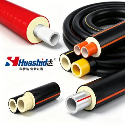 China Flexible PU Foam Pre-Insulated PERT HDPE Pipe Extrusion Line for district heating for sale