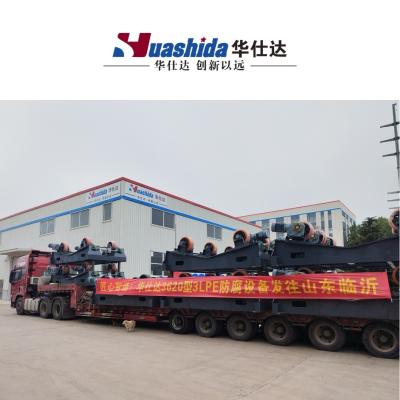 China Complete 3PE FBE Steel Pipe Coating Line with Shot Blasting, FBE Spraying and PE Extrusion for sale