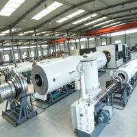 China HDPE Polyurethane Foam Jacket Pipe Production Line with Vacuum Calibration Method and PLC Control for 48-2000mm Pre-insulated Steel Pipe Making for sale