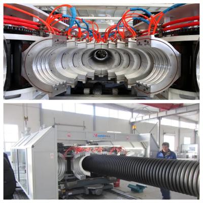 China Fully Automatic HDPE/PP Double Wall Corrugated Pipe Production Line for sale