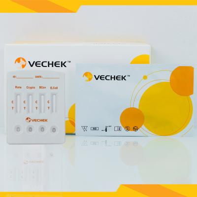 China Rotavirus Cryptosporidium Coronavirus E.Coli Antigen Veterinary Rapid Test Kits For Bovine Feces for sale