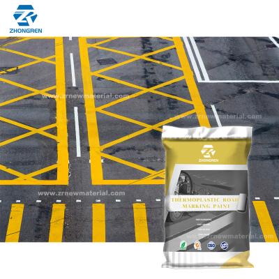 China Crack Resistant Reflective Thermoplastic Road Marking Paint - 180-220°C Heating, -10°C Resistance, White/Yellow/Blue Colors for sale