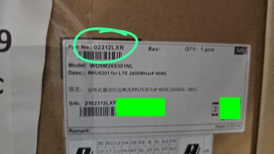 China HW RRU5301 FOR LTE 2600MHZ(4X40W) 02312LXR WD5M265301NL for sale