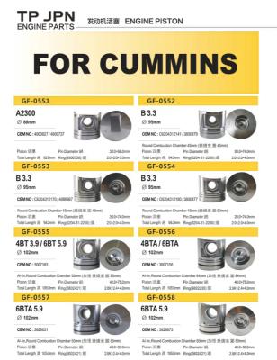 China EXCAVATOR ENGINE PISTON FOR CUMMIN S for sale