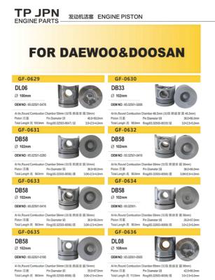 China EXCAVATOR ENGINE PISTON FOR DAEWOO/DOOSAN for sale