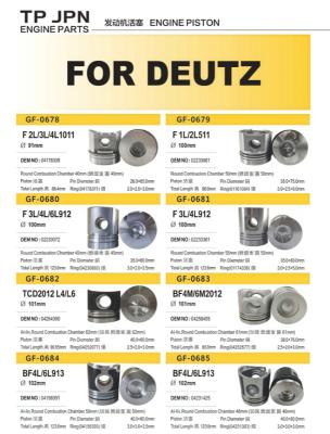 China EXCAVATOR ENGINE PISTON FOR DEUTZ for sale